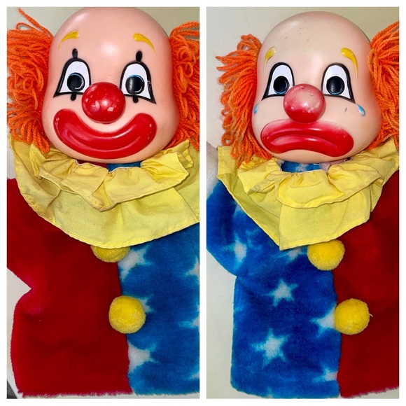 Toys | Euc 1985 Dakin 2sided Cheery Teary Happysad Clown Hand Puppet ...